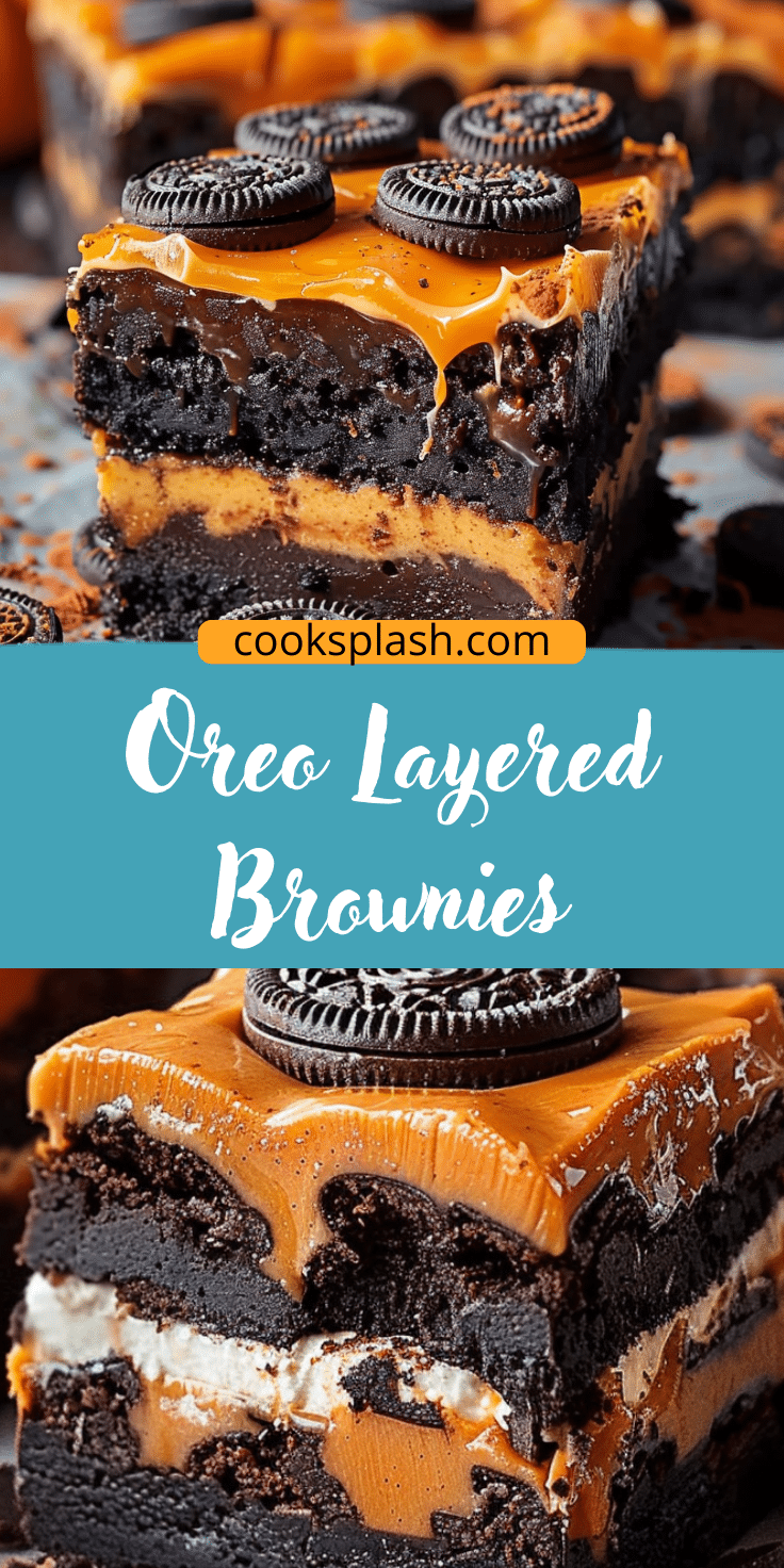 Oreo Layered Halloween Brownies | Cook Splash